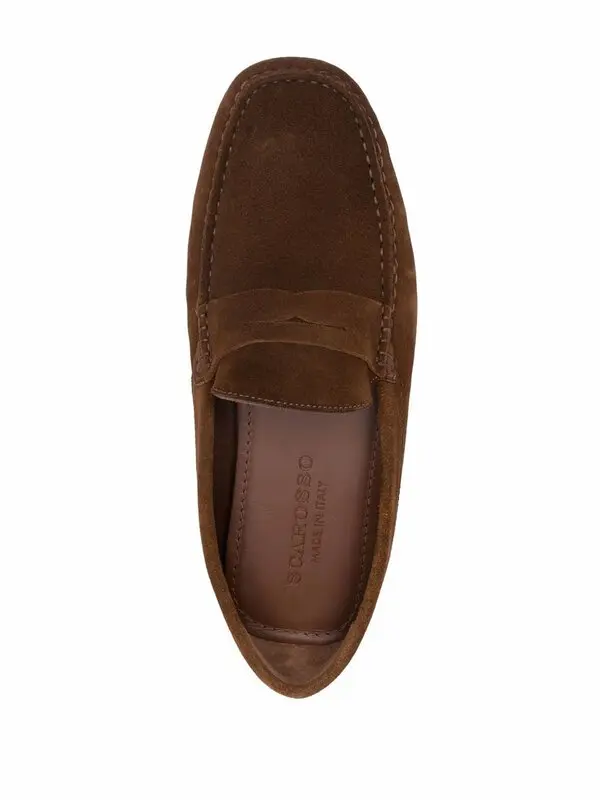 SCAROSSO Michael Suede Loafers - Brown