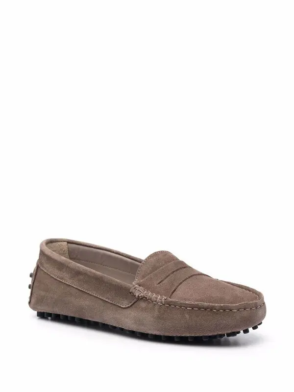 SCAROSSO Ashley Suede Loafers - Neutrals