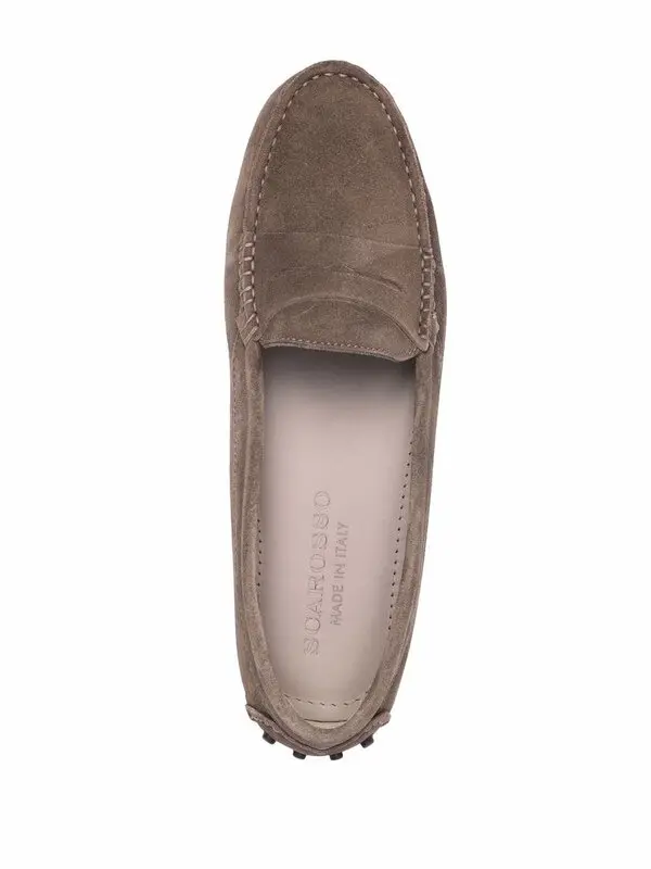 SCAROSSO Ashley Suede Loafers - Neutrals