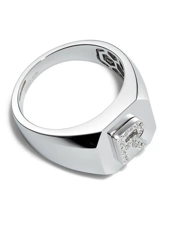 Shay 18k White Gold Diamond Initial Ring