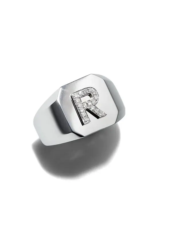 Shay 18k White Gold Diamond Initial Ring