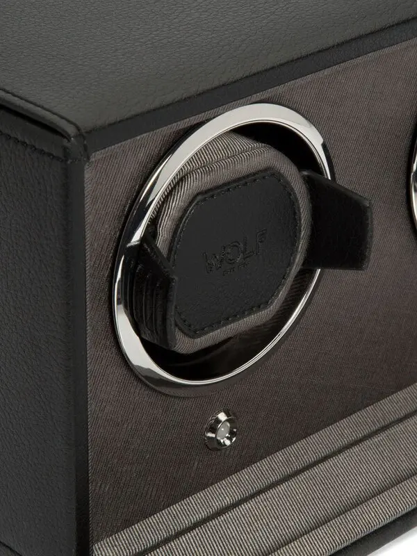 Wolf Cub Double Watch Winder Box - Black