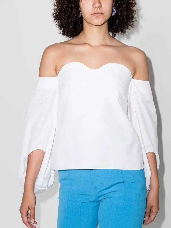 Rosie Assoulin Off-shoulder Puff-sleeves Blouse