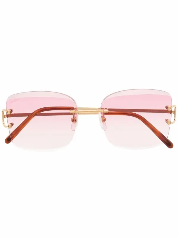 CARTIER Square-frame Sunglasses - Gold