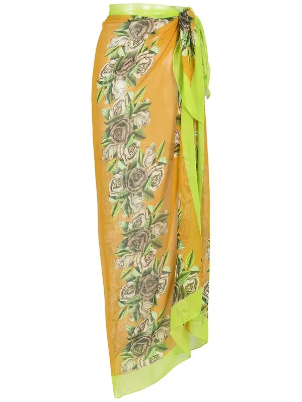 AMIR SLAMA Printed Beach Skirt - Orange