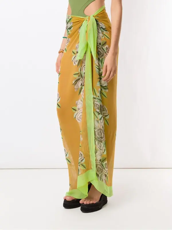 AMIR SLAMA Printed Beach Skirt - Orange