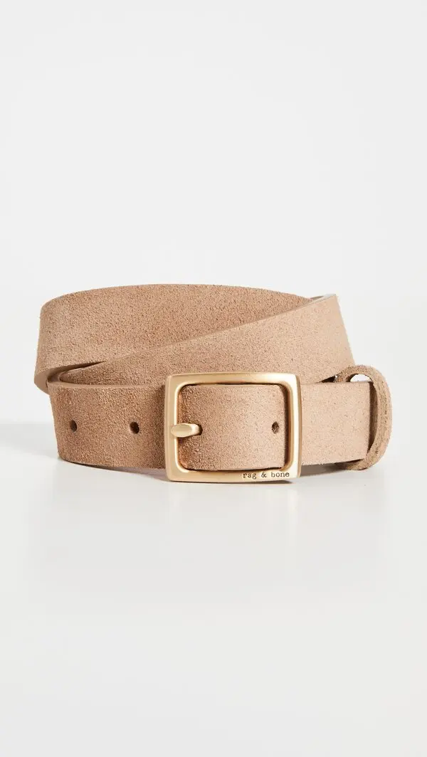 Rag & Bone Belt With Gold-tone Buckle - Camel