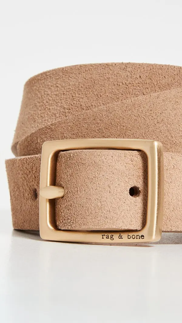 Rag & Bone Belt With Gold-tone Buckle - Camel
