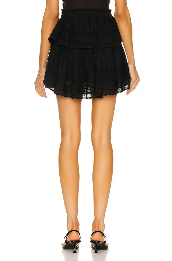 LoveShackFancy Ruffle Mini Skirt - Black