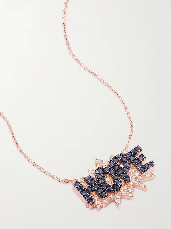 DIANE KORDAS Hope 18-karat Sapphire And Diamond Necklace - Gold