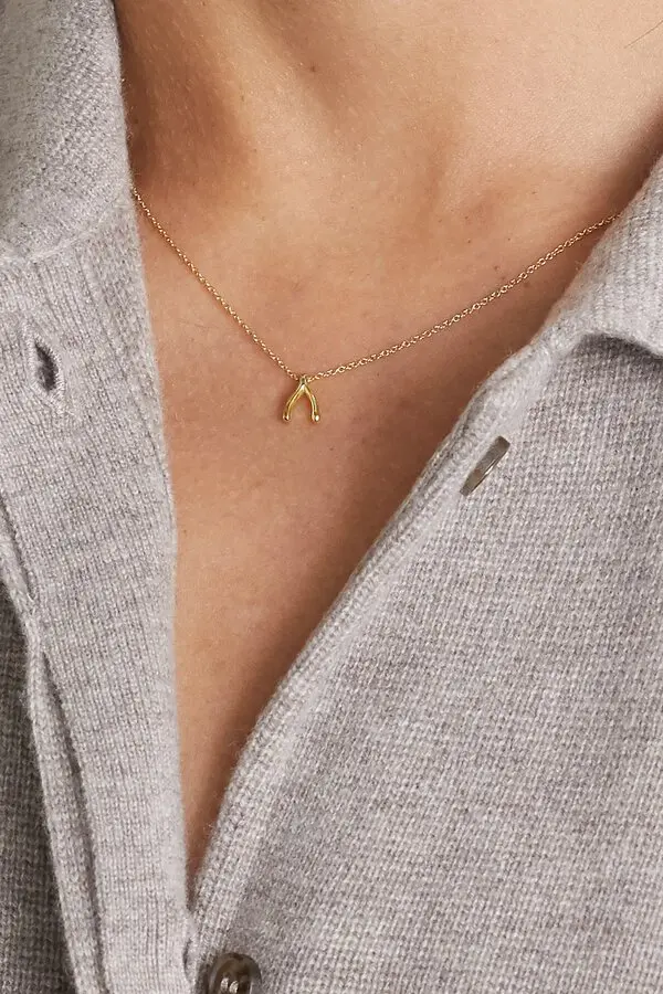 JENNIFER MEYER Mini Wishbone 18-karat Necklace
