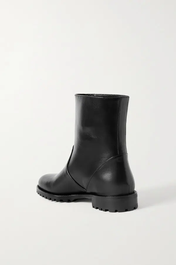 Manolo Blahnik Motosa Leather Ankle Boots