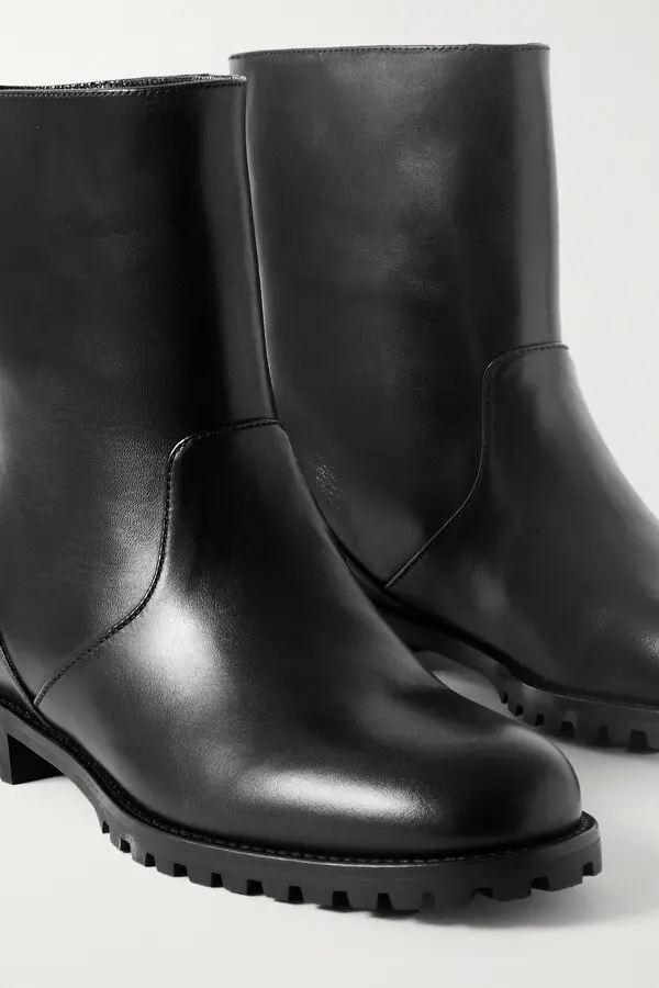 Manolo Blahnik Motosa Leather Ankle Boots
