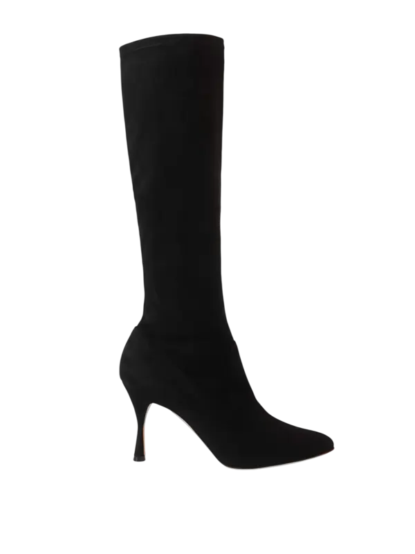 Manolo Blahnik Pamfilo 90 Stretch-suede Knee Boots - Black
