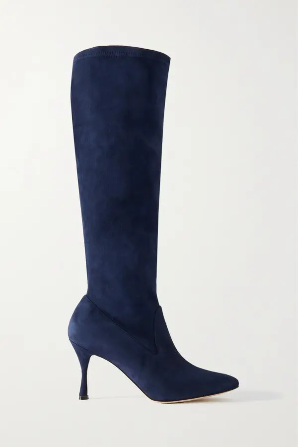 Manolo Blahnik Pamfilo 90 Stretch-suede Knee Boots
