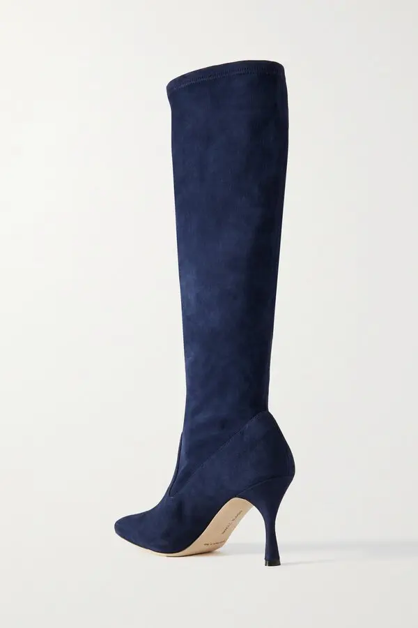 Manolo Blahnik Pamfilo 90 Stretch-suede Knee Boots