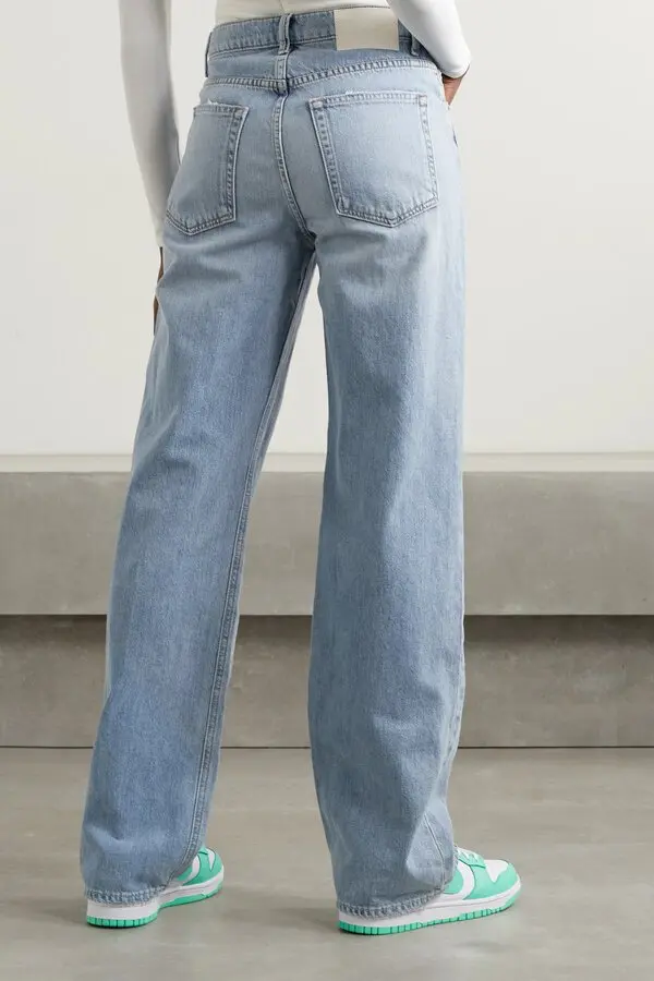 GRLFRND Brooklyn Distressed High-rise Straight-leg Jeans