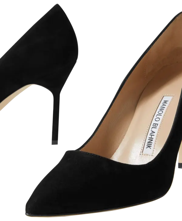 Manolo Blahnik Bb 90 Suede Pumps - Black