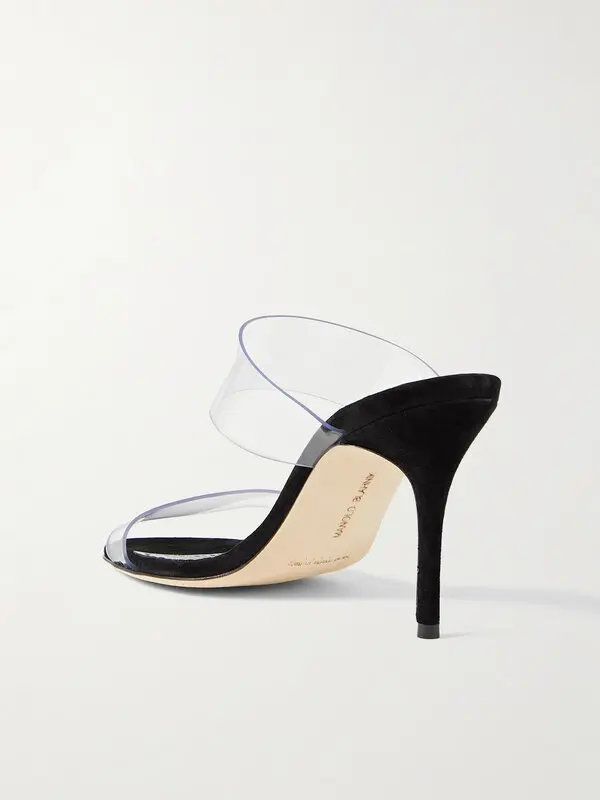 Manolo Blahnik Scolto 90 Pvc Mules - Black