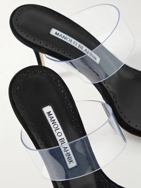 Manolo Blahnik Scolto 90 Pvc Mules - Black