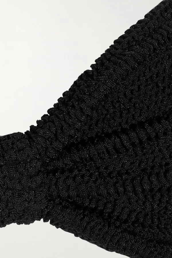 Hunza G Jean Seersucker Bandeau Bikini - Black