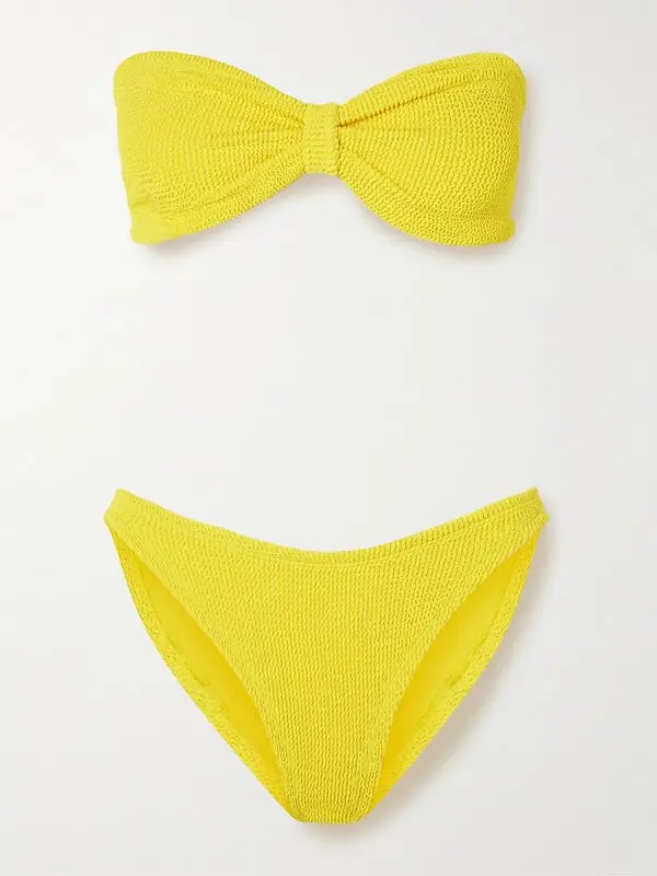 Hunza G Jean Seersucker Bandeau Bikini - Yellow