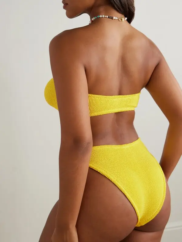Hunza G Jean Seersucker Bandeau Bikini - Yellow