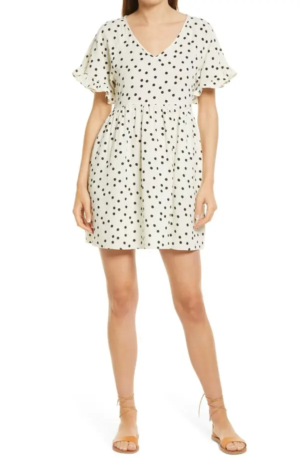 sachin and babi light blue dress Madewell Poplin Puff-Sleeve Mini Dress In Jet Black - 50% Off