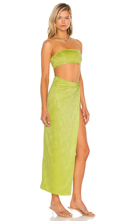Superdown Karolyna Maxi Skirt Set In Green - Citron