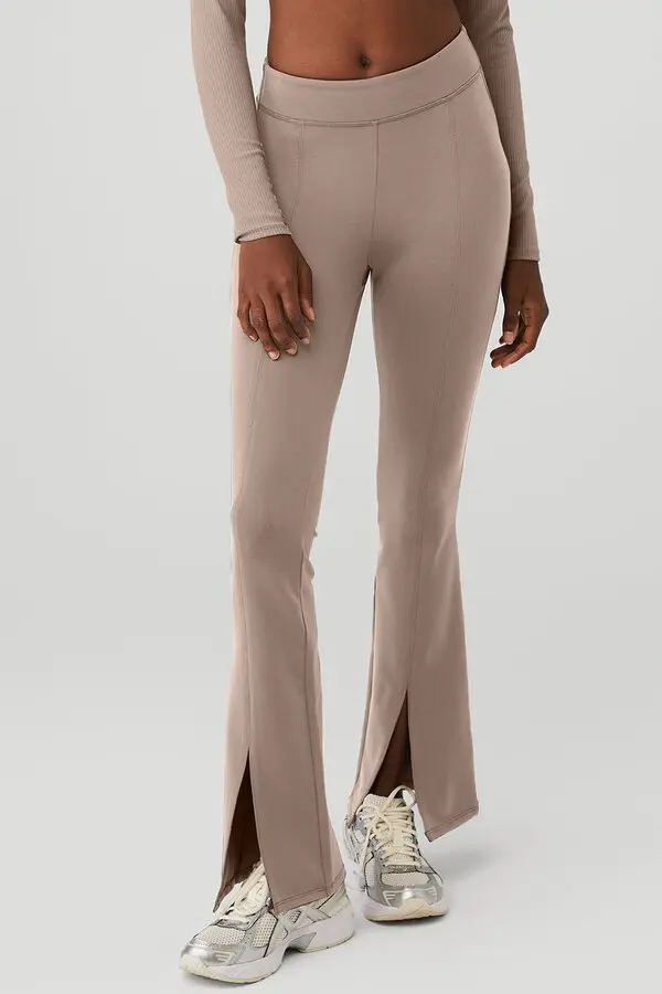 Alo Yoga Airbrush High-waist Flutter Legging - Taupe