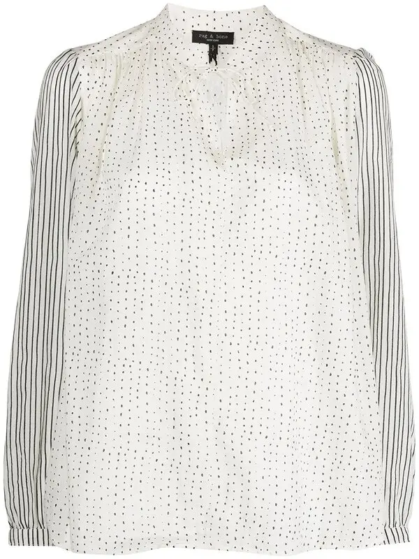 Rag & Bone Carly Tie-neck Blouse