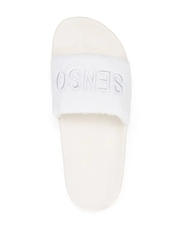 Senso Elly Logo-embroidered Slides - White