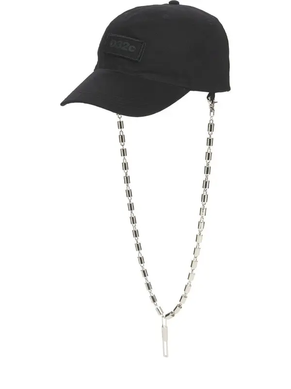 032c Cotton Chain Cap W/Removable Logo Patch - Black