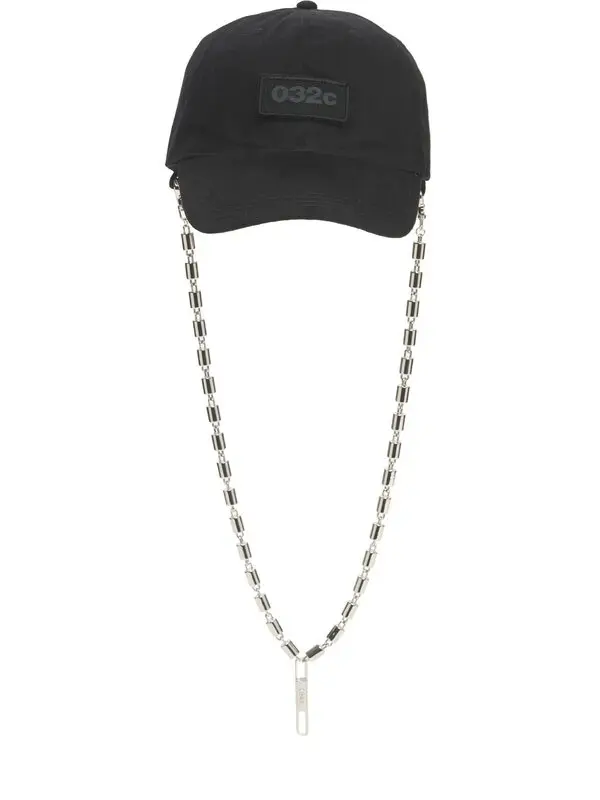 032c Cotton Chain Cap W/Removable Logo Patch - Black