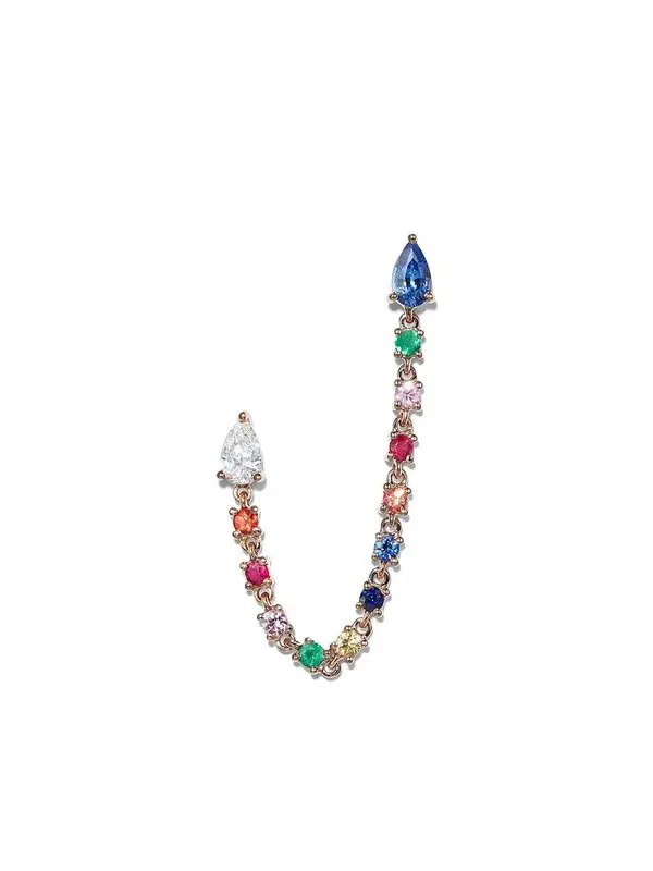 ANITA KO 18kt Rose Gold Diamond & Sapphire Earring - Pink
