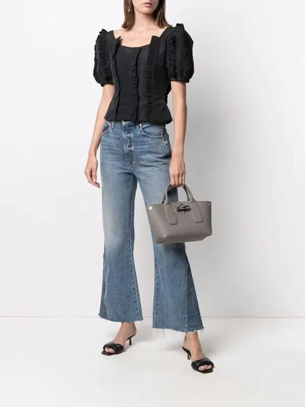 Longchamp Small Roseau Leather Tote Bag