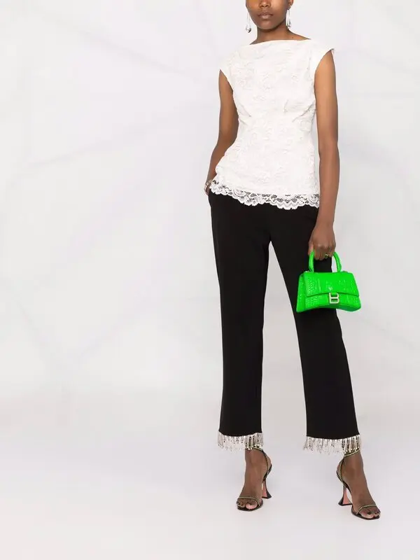 Philipp Plein Scalloped Lace Blouse - Neutrals