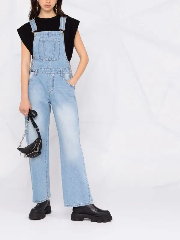Philipp Plein Logo-patch Denim Dungarees