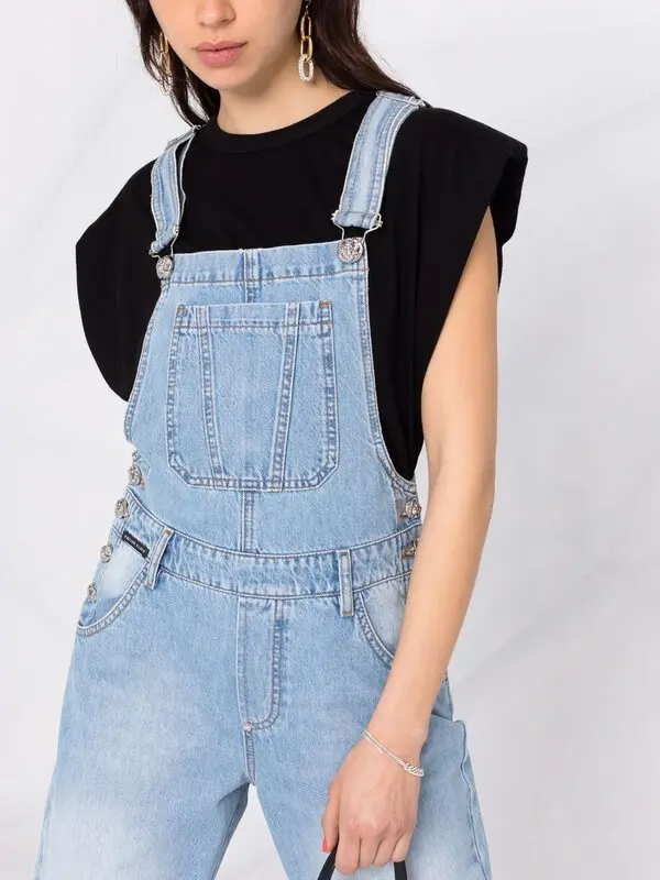 Philipp Plein Logo-patch Denim Dungarees