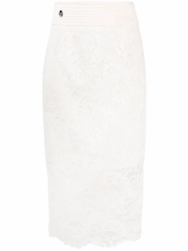 Philipp Plein Lace Pencil Midi Skirt