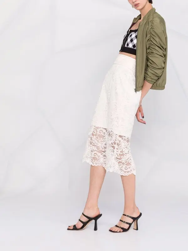 Philipp Plein Lace Pencil Midi Skirt