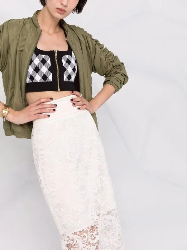 Philipp Plein Lace Pencil Midi Skirt