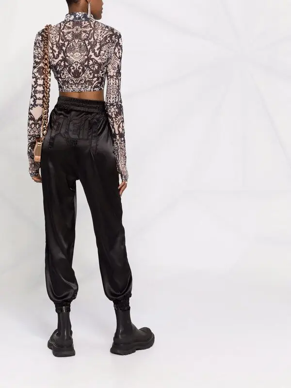 Philipp Plein Baroque Print Cropped Top