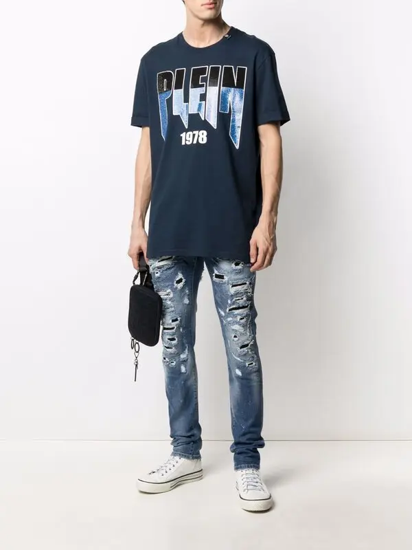 Philipp Plein Straight-leg Distressed Jeans
