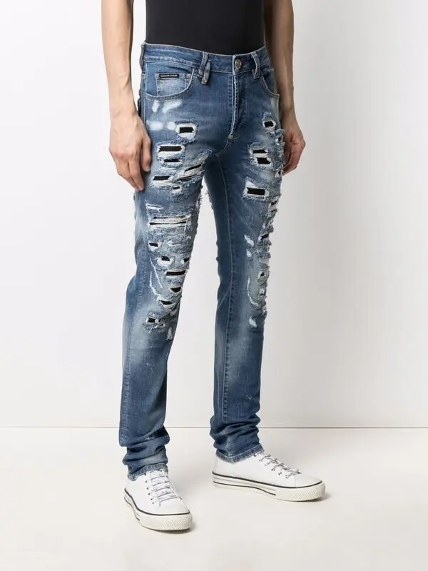 Philipp Plein Straight-leg Distressed Jeans