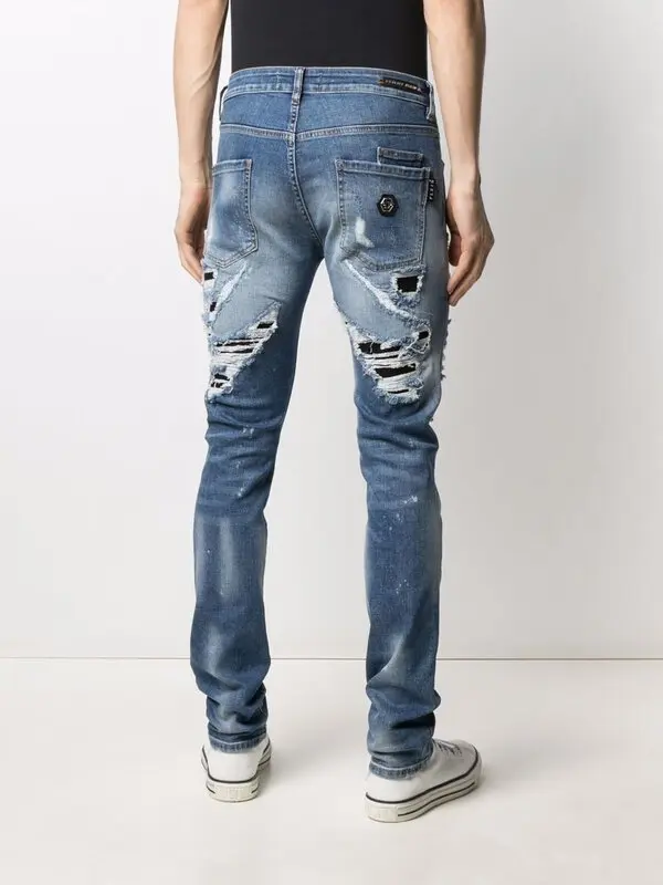 Philipp Plein Straight-leg Distressed Jeans
