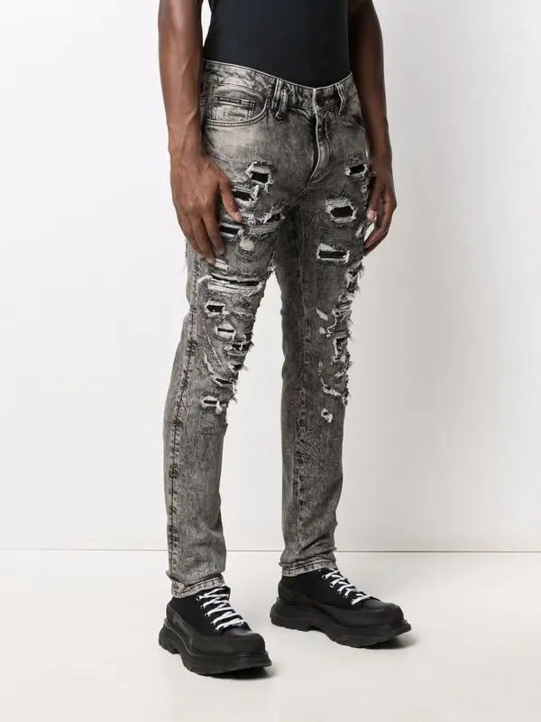 Philipp Plein Ripped-detail Jeans - Grey