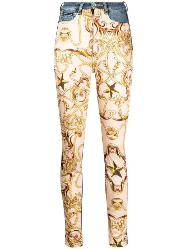 Philipp Plein Baroque-print Skinny Jeans