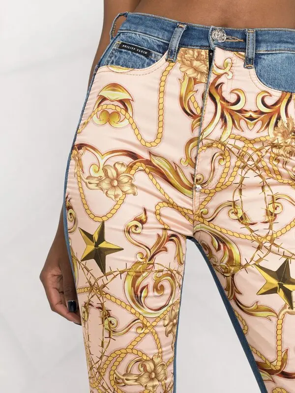 Philipp Plein Baroque-print Skinny Jeans