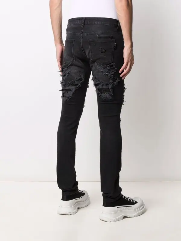 Philipp Plein Ripped-detail Jeans